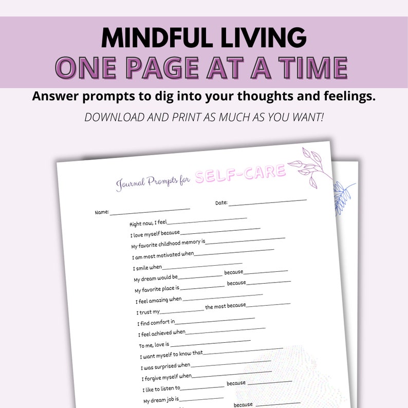 Mental Health Journal Printable, Self-care Planner, Anxiety Journal ...