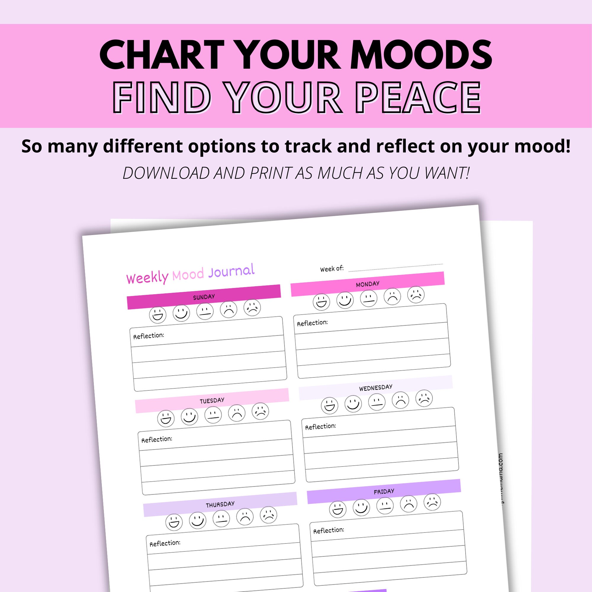 Mood Tracker Kit Printable Mood Tracker Journal Bullet Journal ...