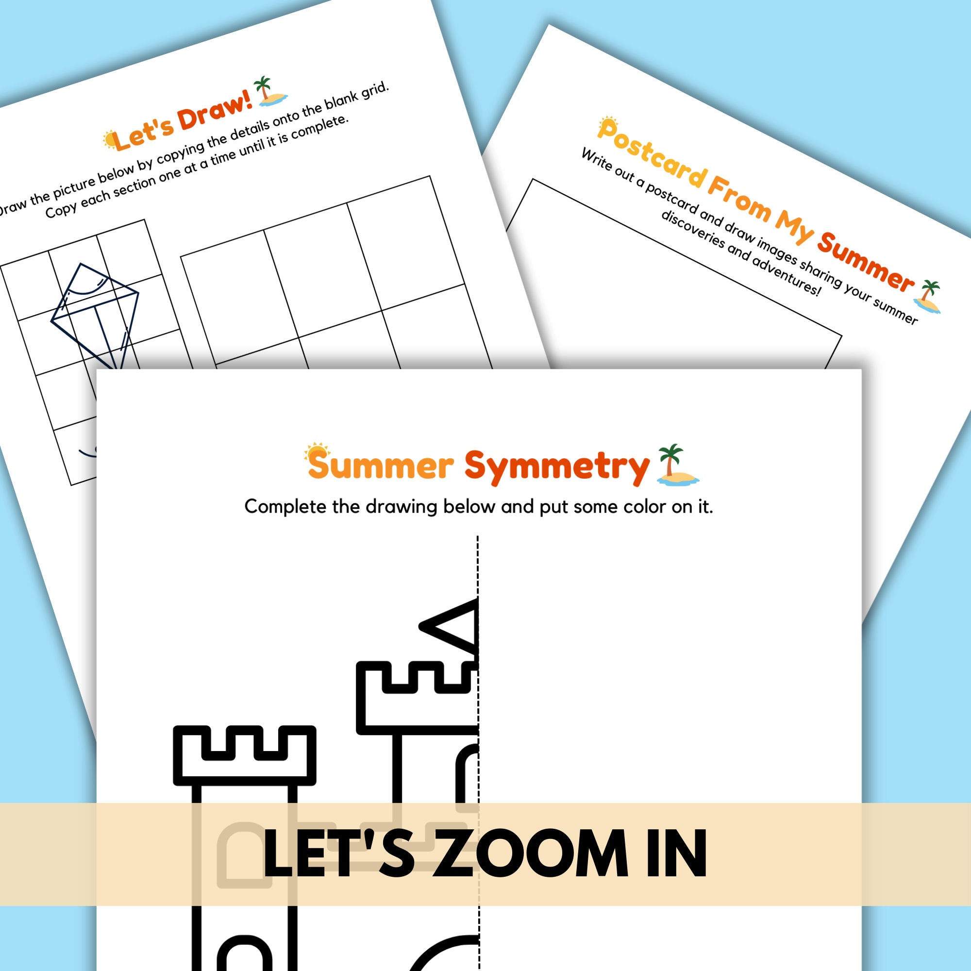 Summer Creative Activities, Summer Printables, Drawing Activities ...