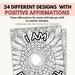 Mindful Coloring Pages for Moms, Positive Affirmations Printable, Color ...