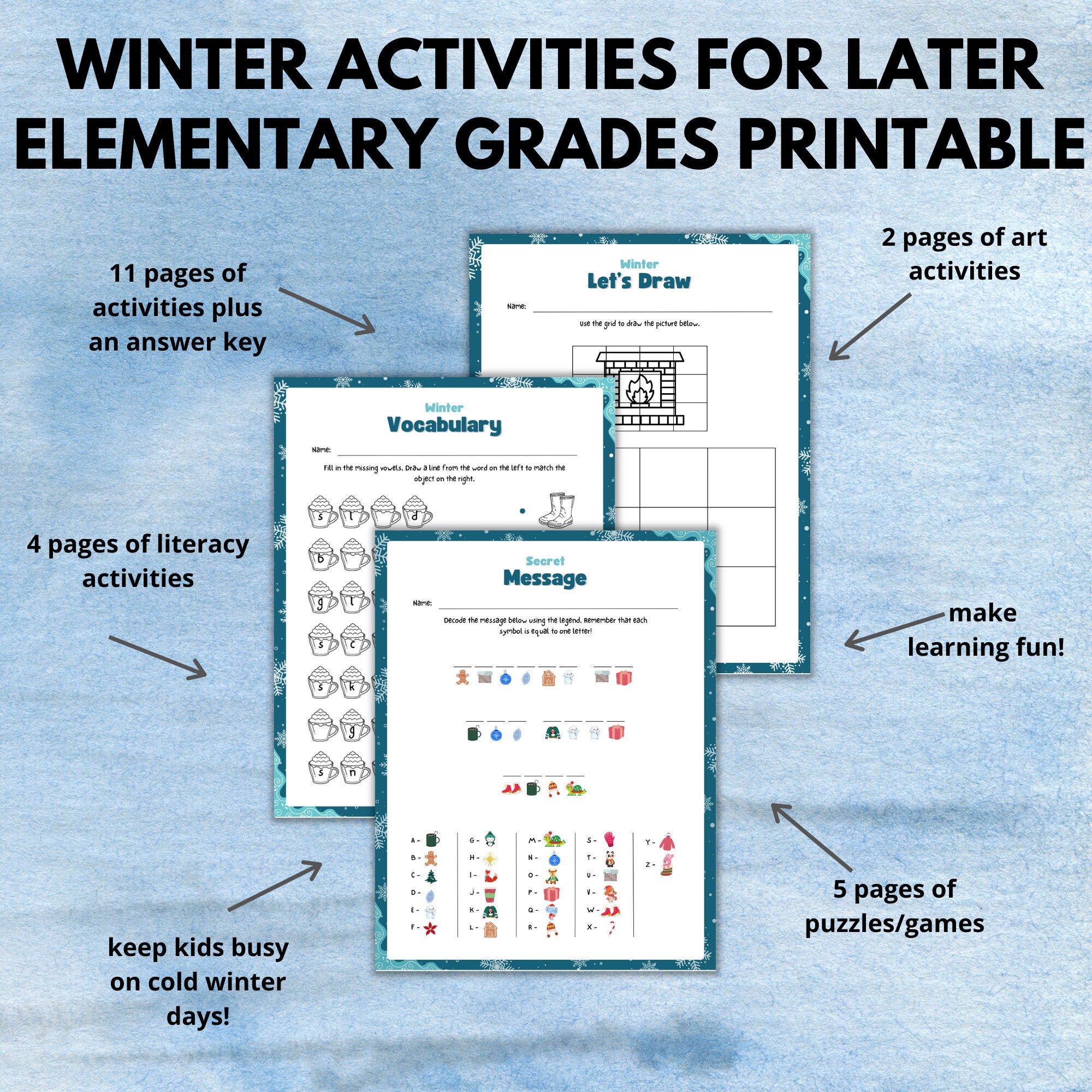 Winter Activities for Kids Printable Bundle, Preschool Winter ...