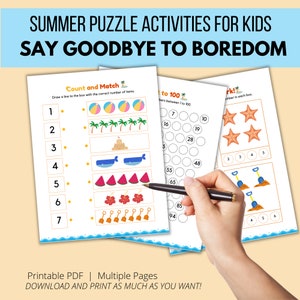 Summer Puzzle Activities, Summer Printables, Literacy Puzzles, Math ...