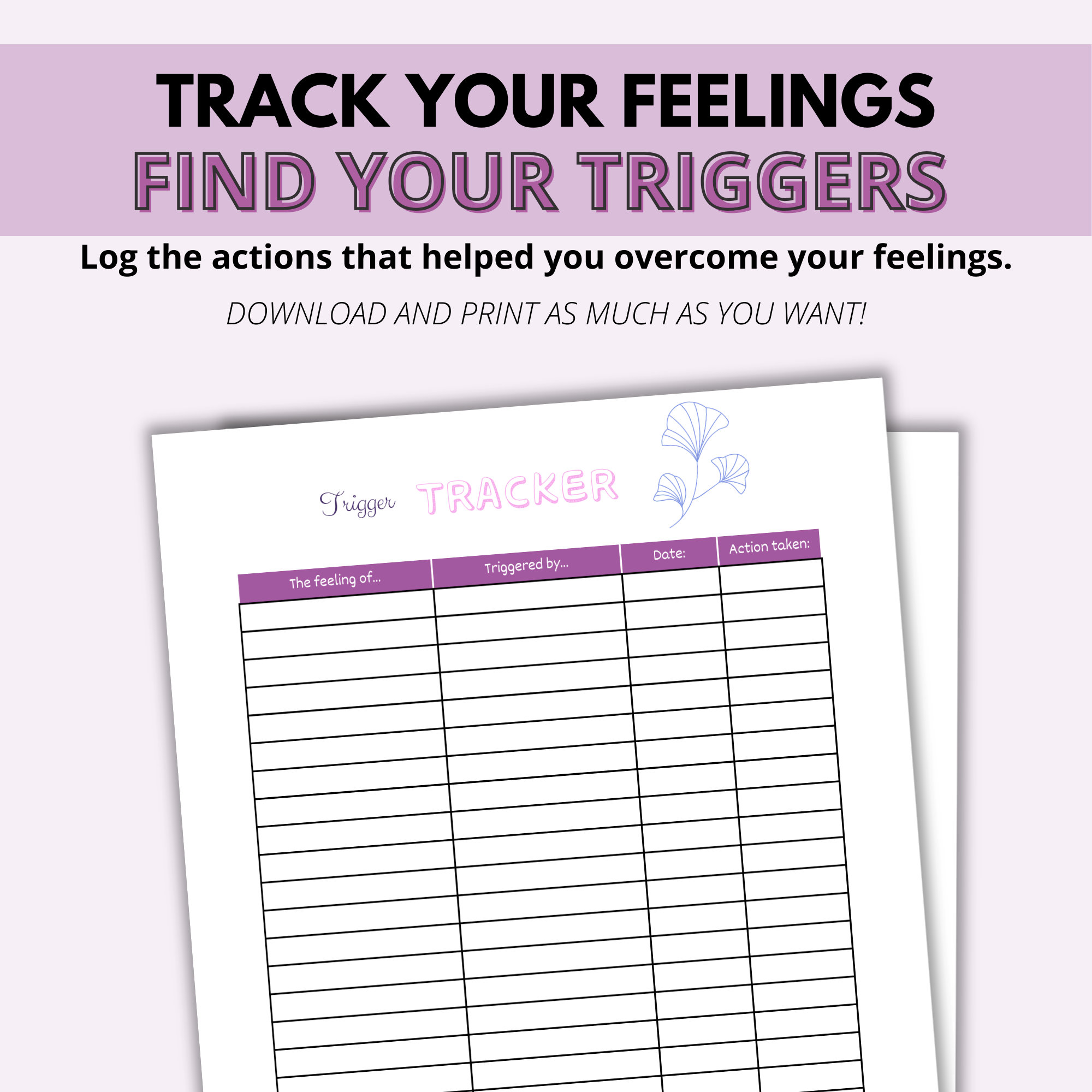 Mental Health Tracker Printable, Mental Health Log, Anxiety Tracker ...