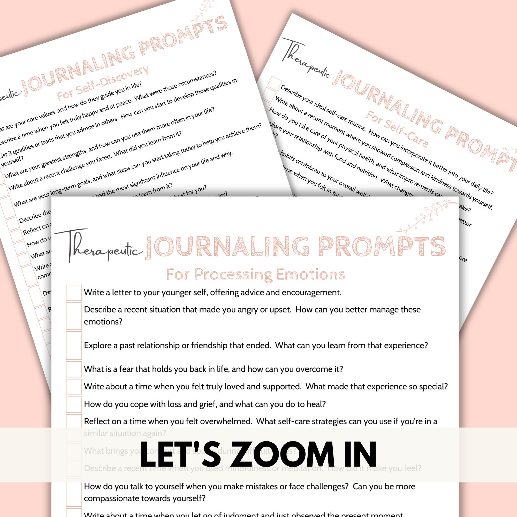 Therapeutic Journaling Prompts for Women, Mental Health Journal ...