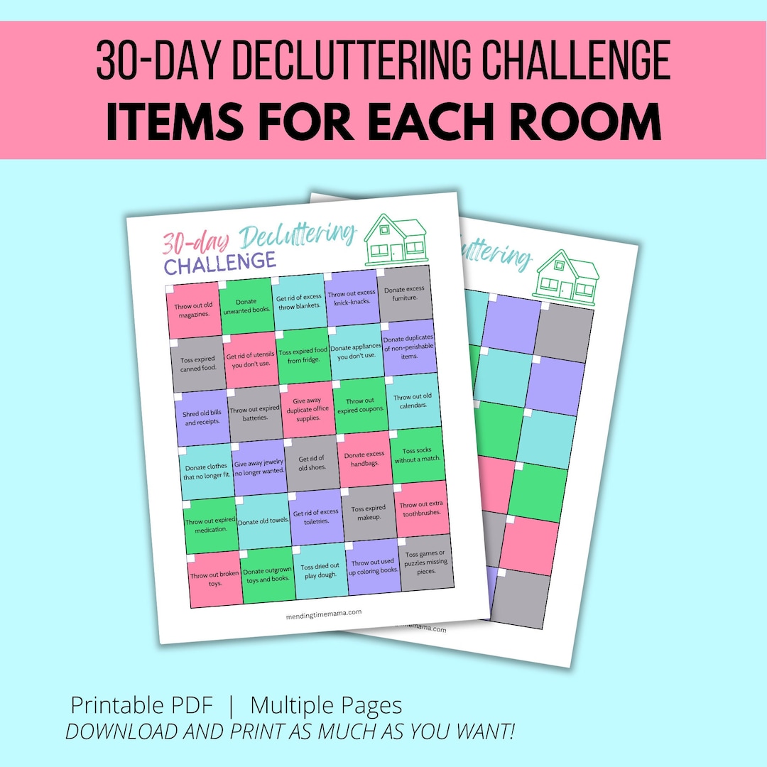 Declutter Challenge, 30-day Challenge, Declutter Checklist, Declutter ...