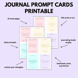 Journal Prompt Cards, Journaling Cards, Printable Cards, Self-discovery ...