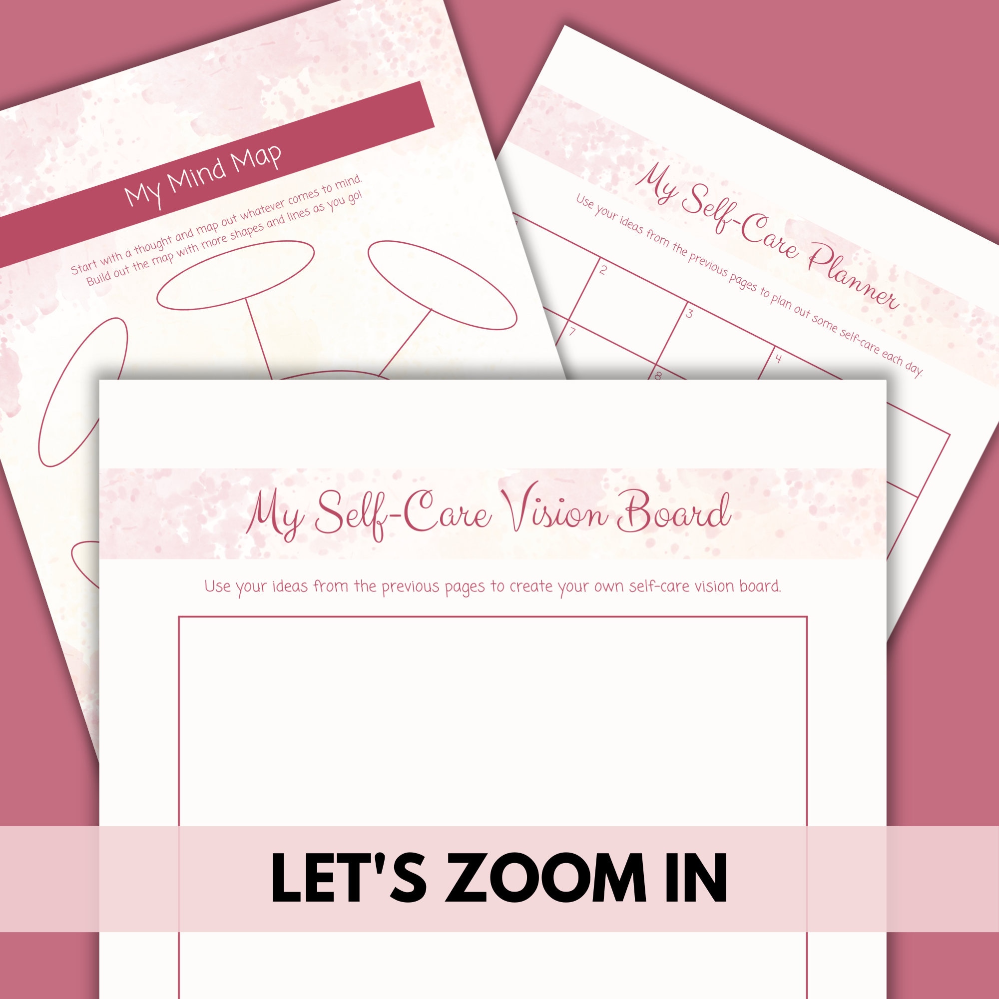 Self-care Vision Board Planner, Vision Board Kit, Mental Health Vision ...