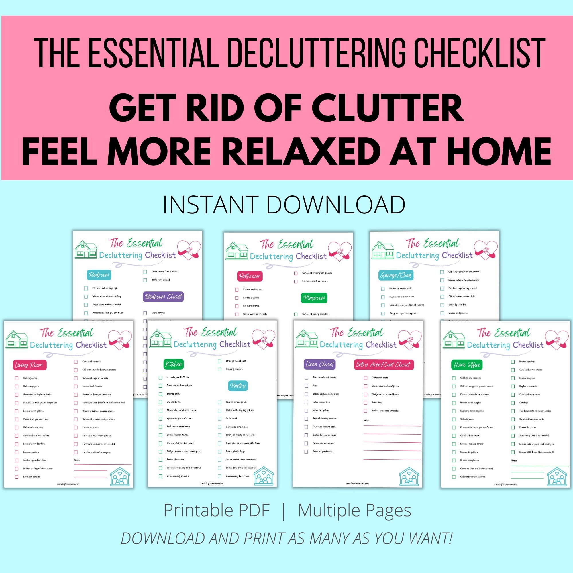 Declutter Checklist, Decluttering List, Decluttering Guide ...