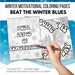 Motivational Coloring Pages Bundle, Mindful Coloring Printable, Winter ...