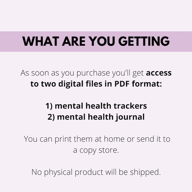 Mental Health Printable Bundle Mental Health Trackers Mental Health ...