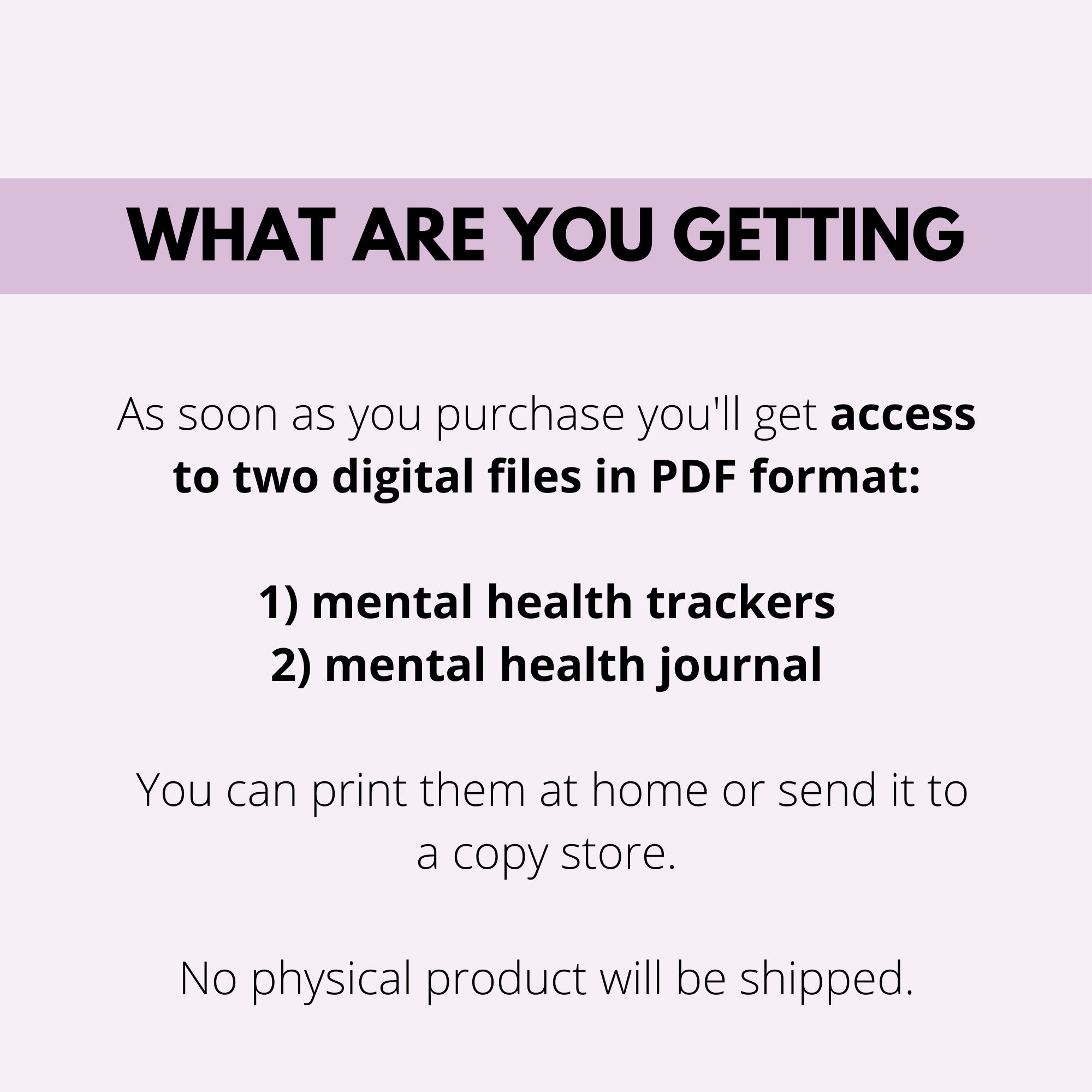 Mental Health Printable Bundle Mental Health Trackers Mental Health ...