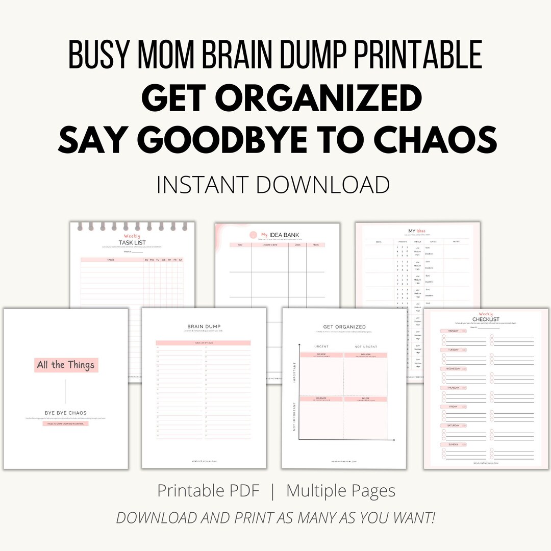 Brain Dump Printable, Brain Dump Planner, To-do List Printable, ADHD ...