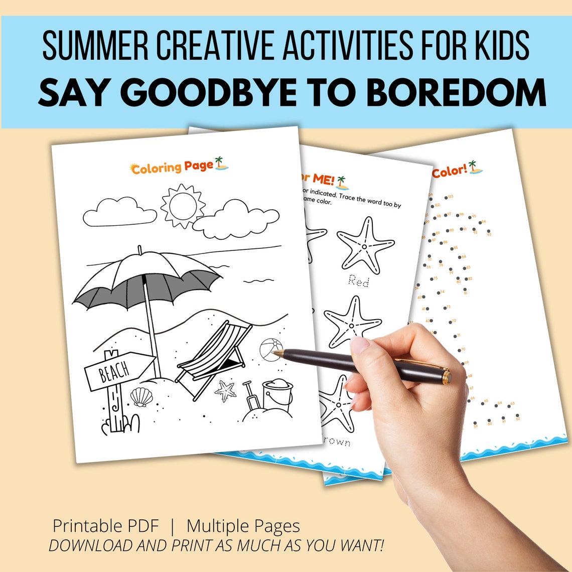 Summer Creative Activities, Summer Printables, Drawing Activities ...