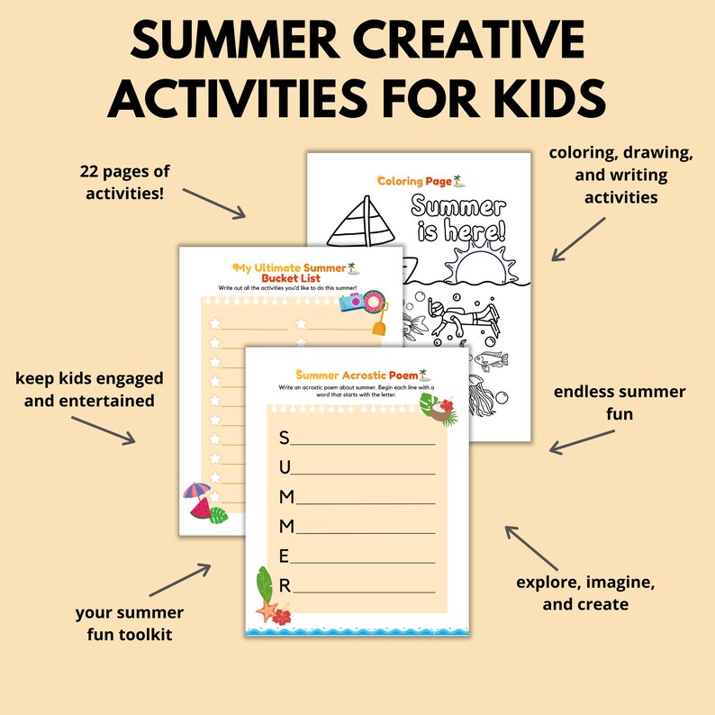 Summer Creative Activities, Summer Printables, Drawing Activities ...