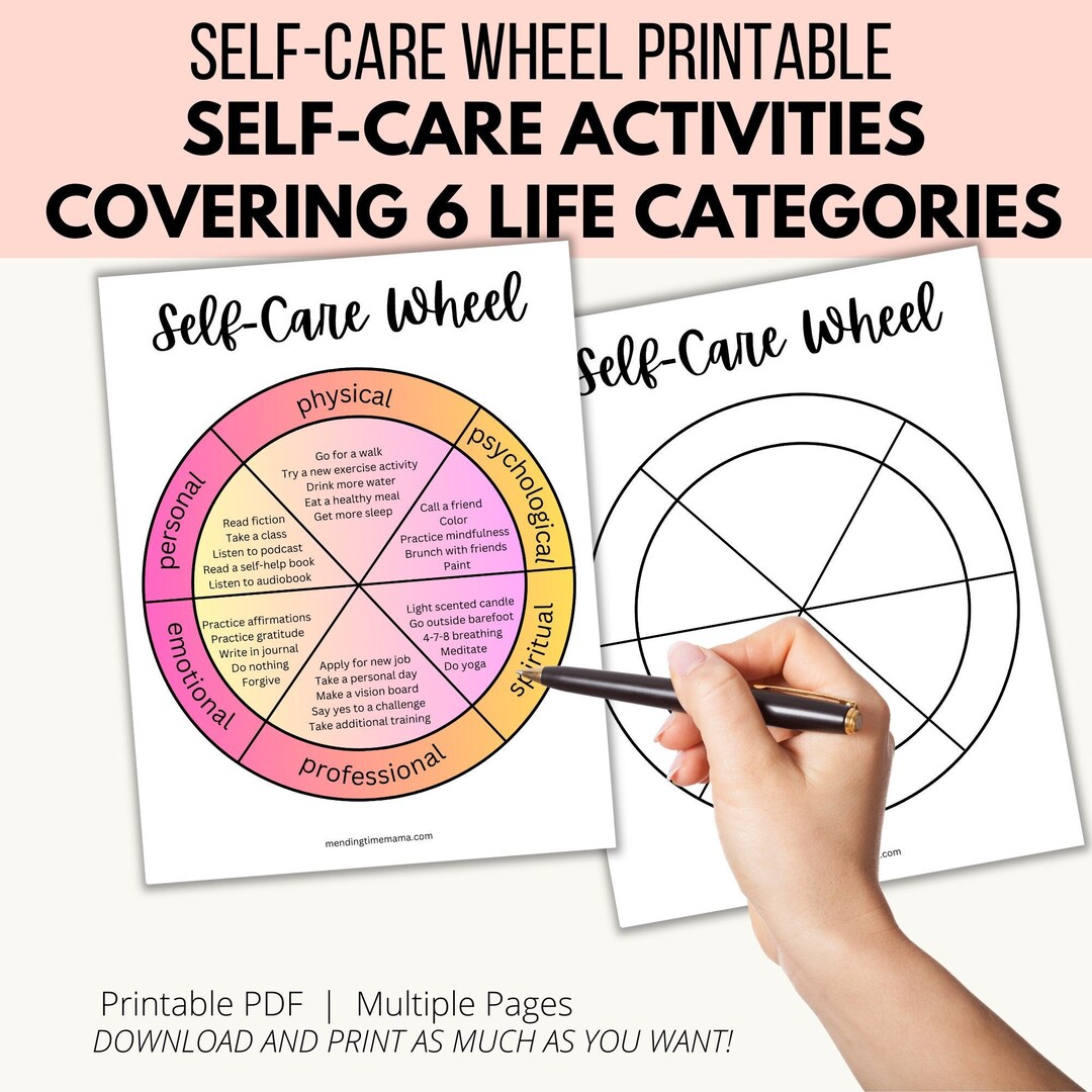 Printable Blank Self Care Wheel