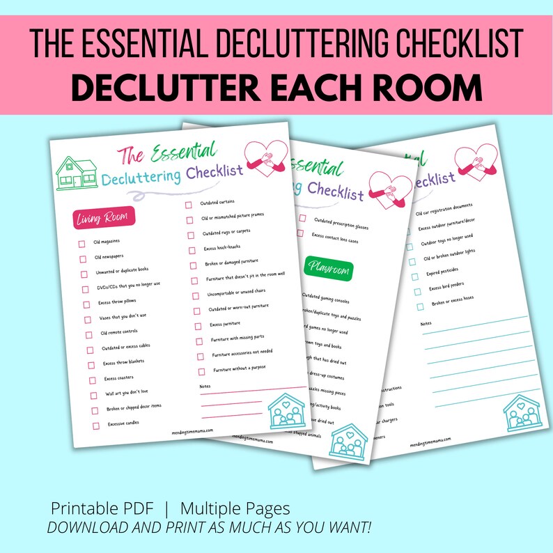 Declutter Checklist, Decluttering List, Decluttering Guide ...