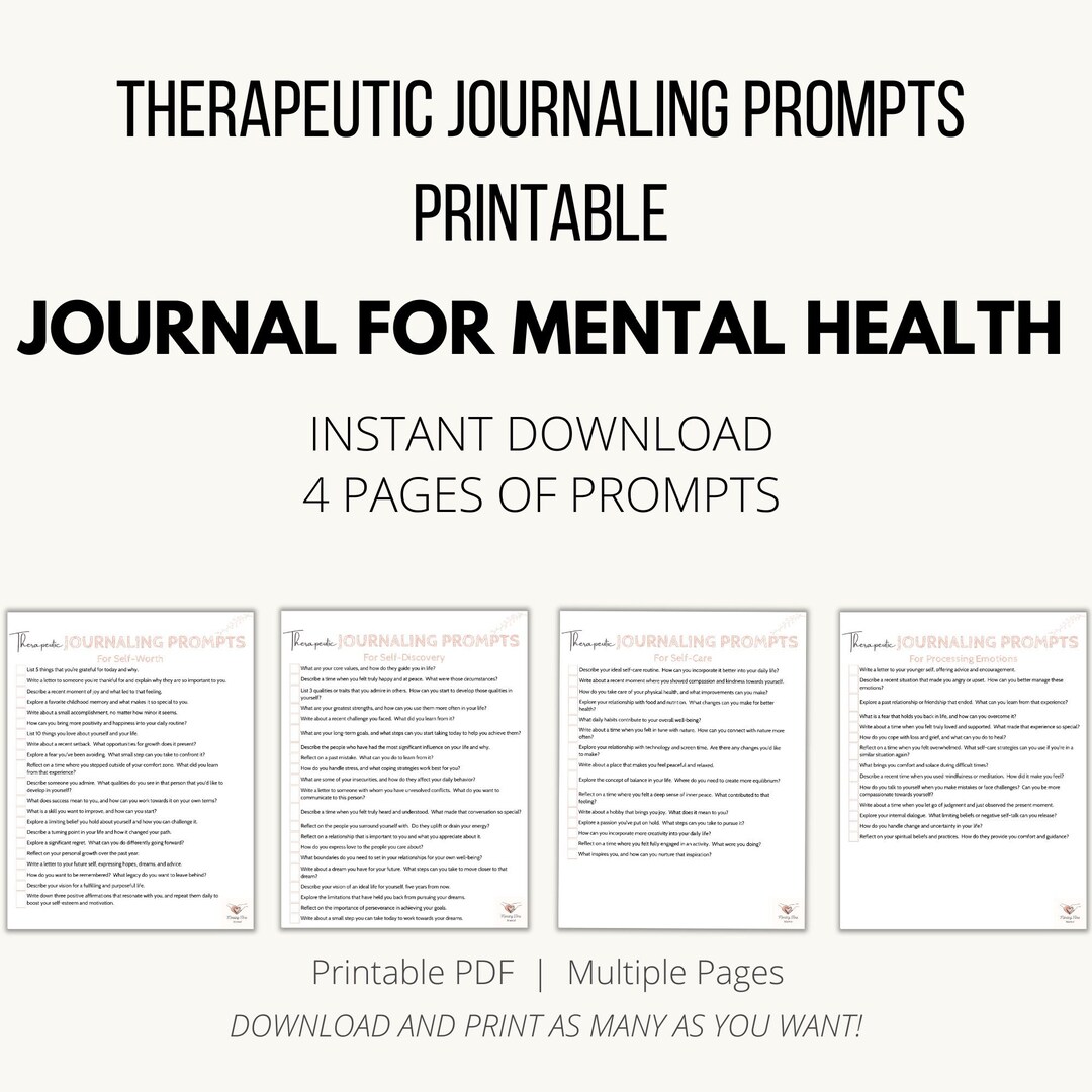 Therapeutic Journaling Prompts for Women Mental Health - Etsy