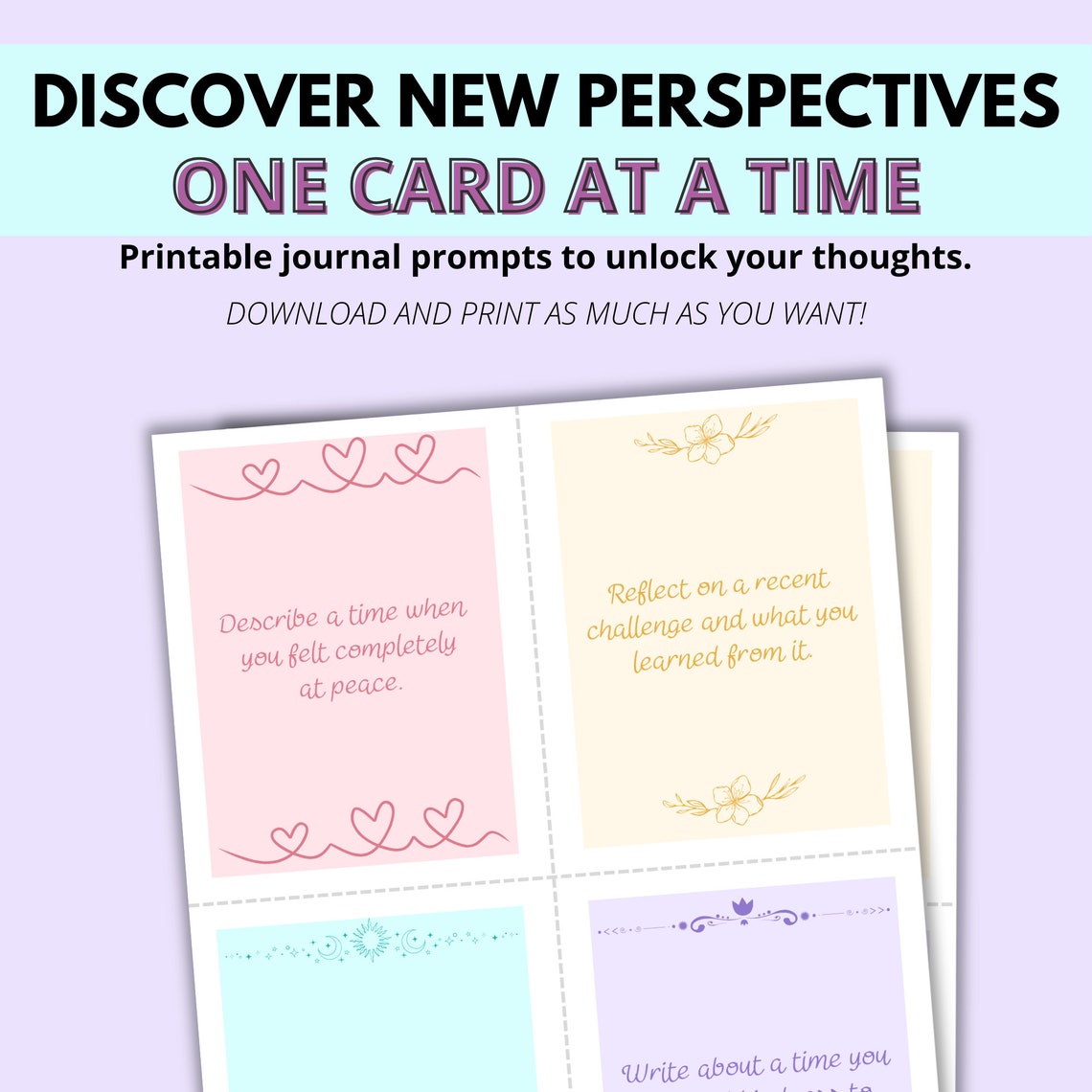 Journal Prompt Cards, Journaling Cards, Printable Cards, Self-discovery ...