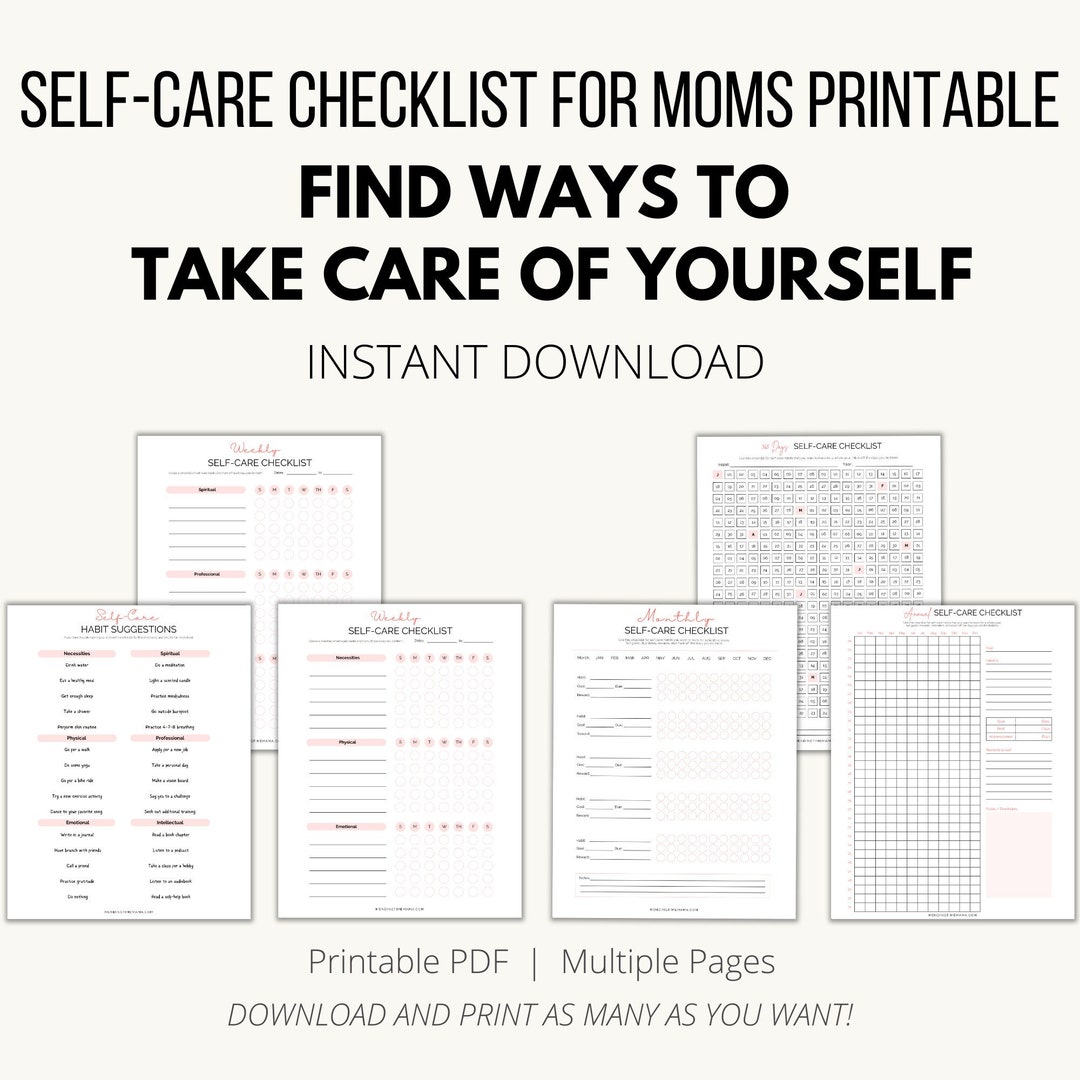 Self-care Checklist for Moms, Self-care Ideas Printable, Self-care ...