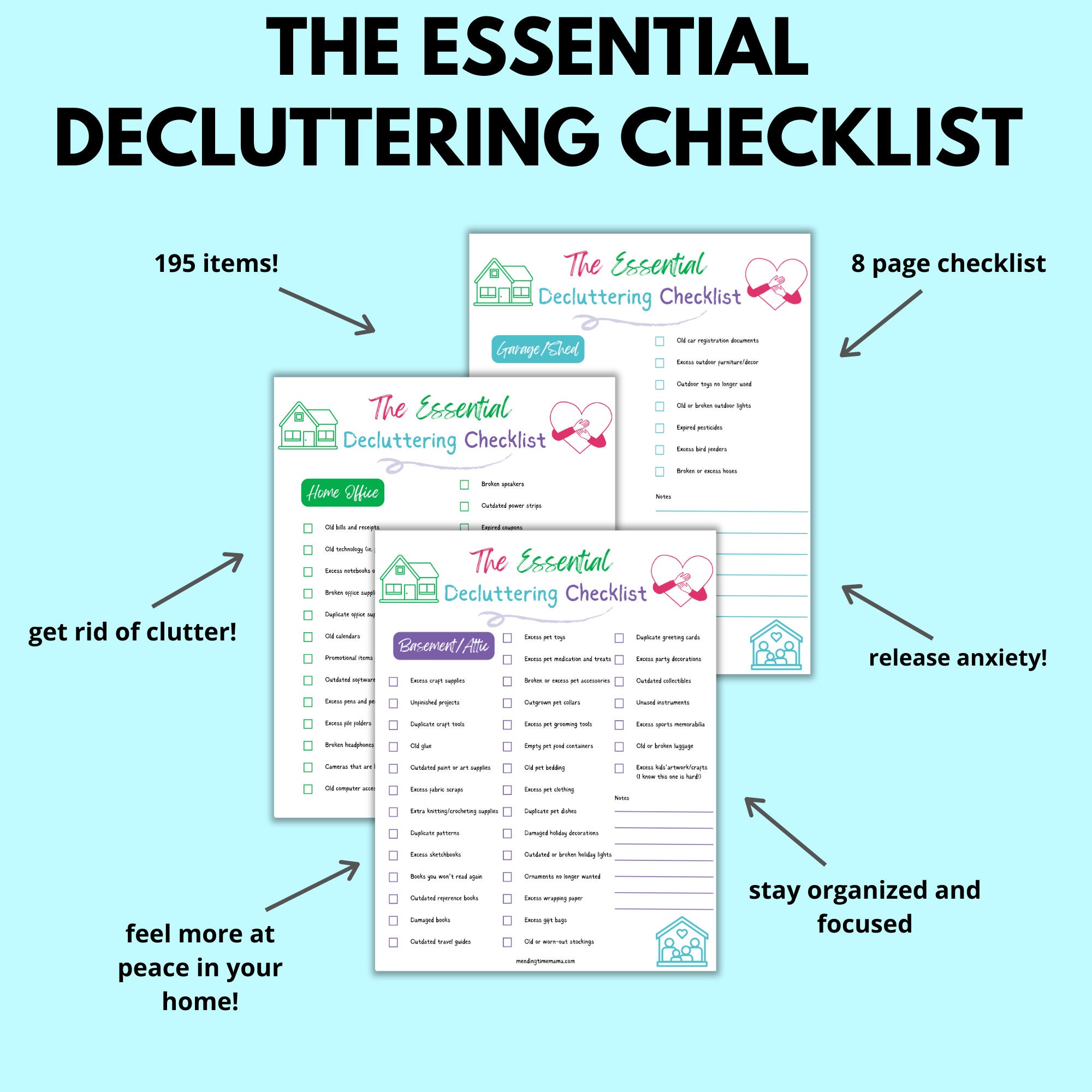 Declutter Checklist, Decluttering List, Decluttering Guide, Decluttering Planner, Declutter ...