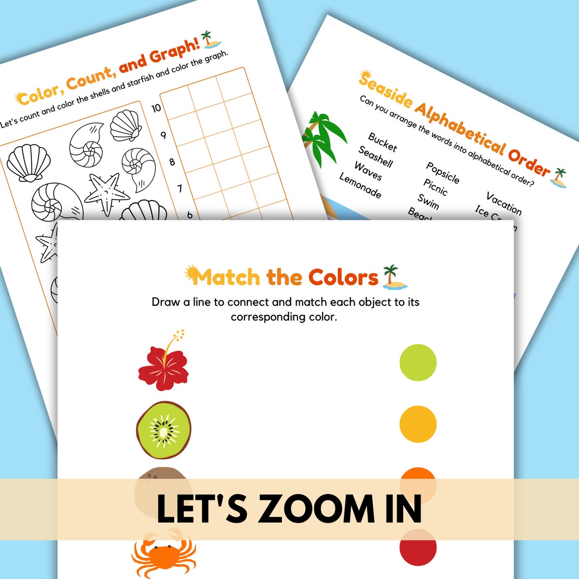 Summer Activities for Kids Printable Bundle, Summer Puzzle Activities ...