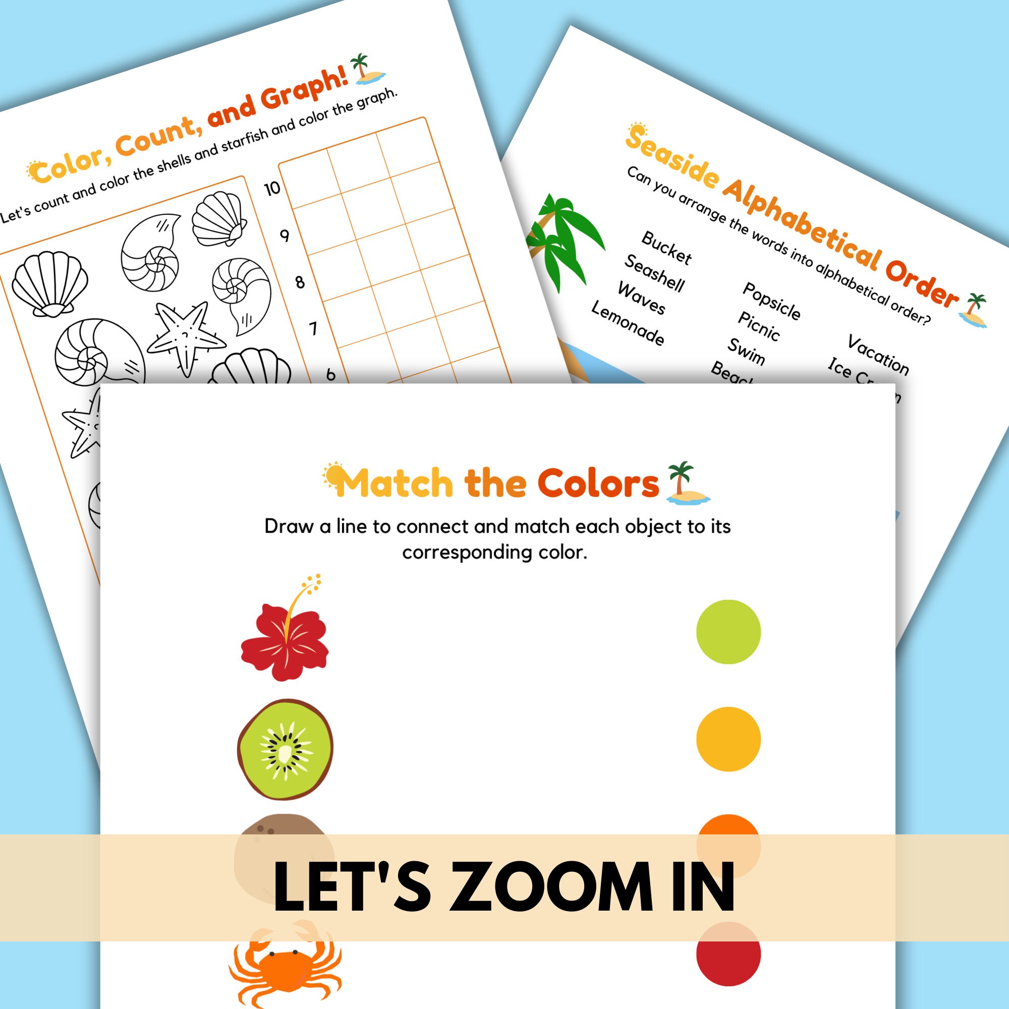Summer Activities for Kids Printable Bundle, Summer Puzzle Activities ...