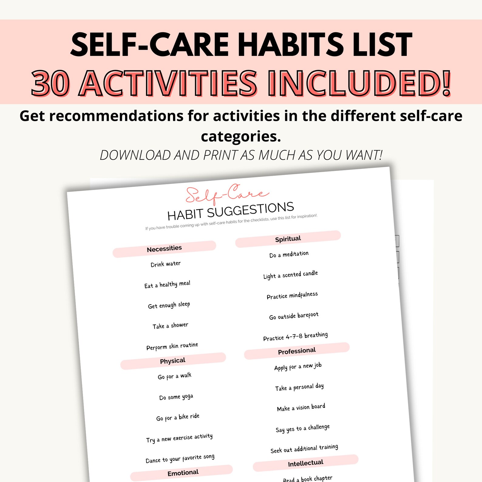 Self-care Checklist for Moms, Self-care Ideas Printable, Self-care ...