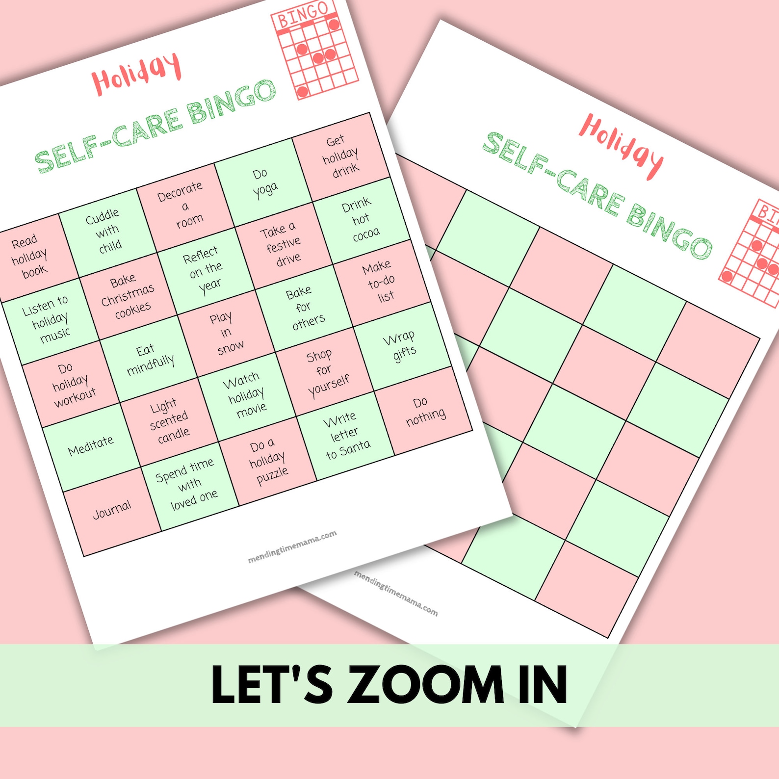 Holiday Self-care Bingo Printable, Self-care Ideas PDF, Mental Wellness ...