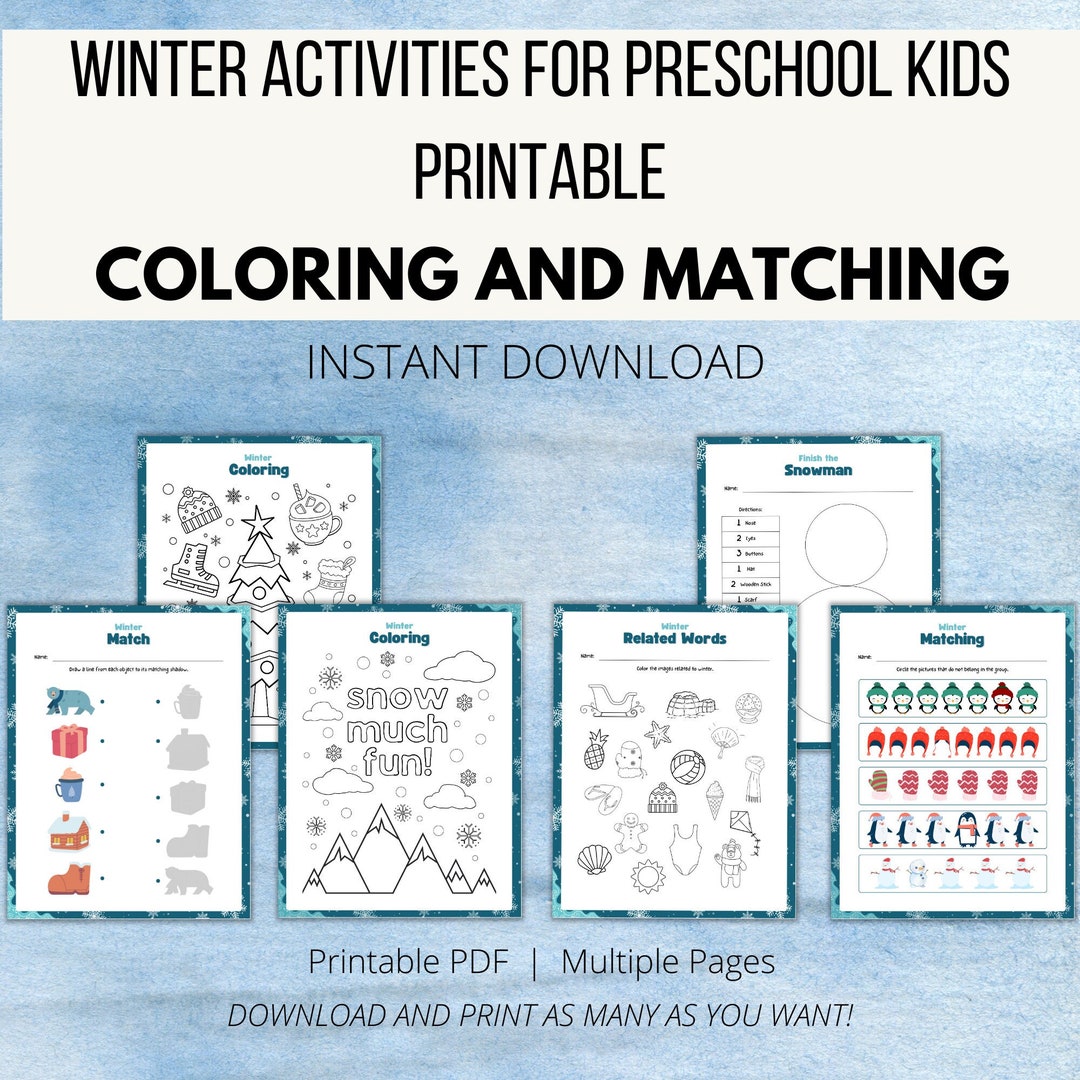 Winter Activities for Preschool Printable, Toddler Winter Activities ...