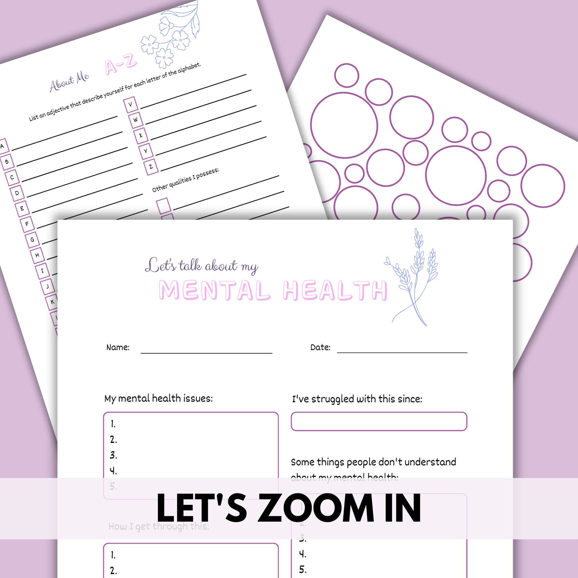 Mental Health Printable Bundle, Mental Health Trackers, Mental Health ...