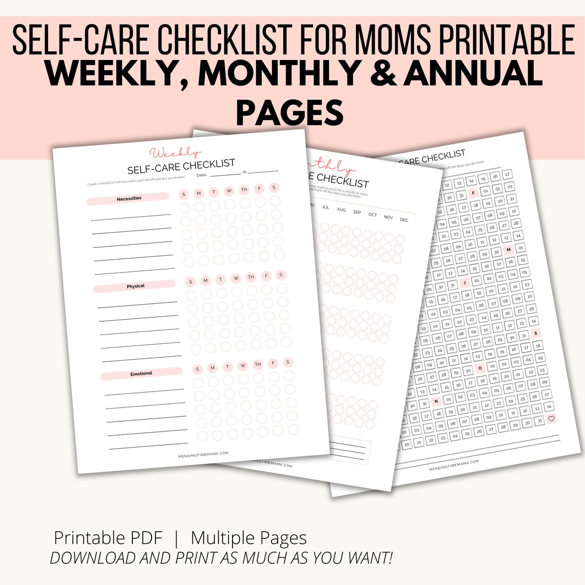 Self-care Checklist for Moms, Self-care Ideas Printable, Self-care ...
