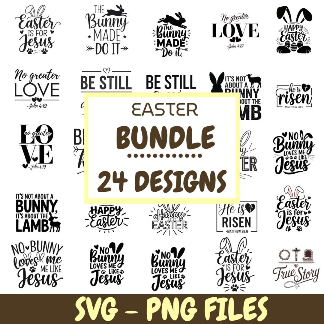 Easter Svg Bundle, Easter Quotes Svg Files for Cricut, Easter Bunny Svg ...
