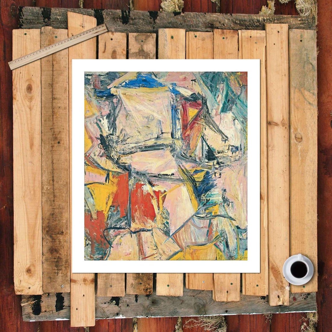 Willem De Kooning "interchange" Waterproof Vinyl Fabric Canvas HD Print ...