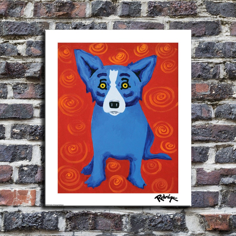 George Rodrigue 'blue Dog' Waterproof Vinyl Fabric Canvas HD Print ...