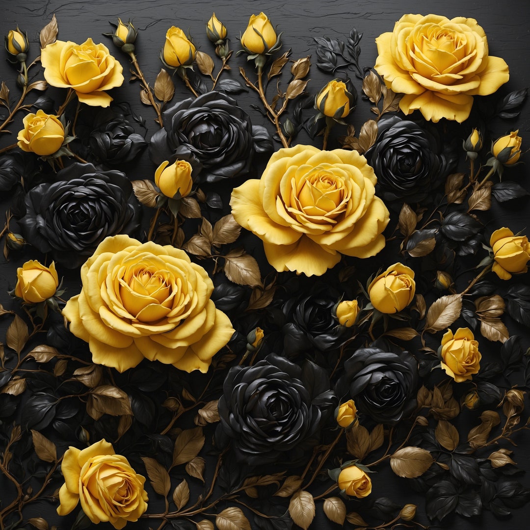 Roses Blooms Waterproof Vinyl Fabric Canvas HD Print, Wall Home Decor ...