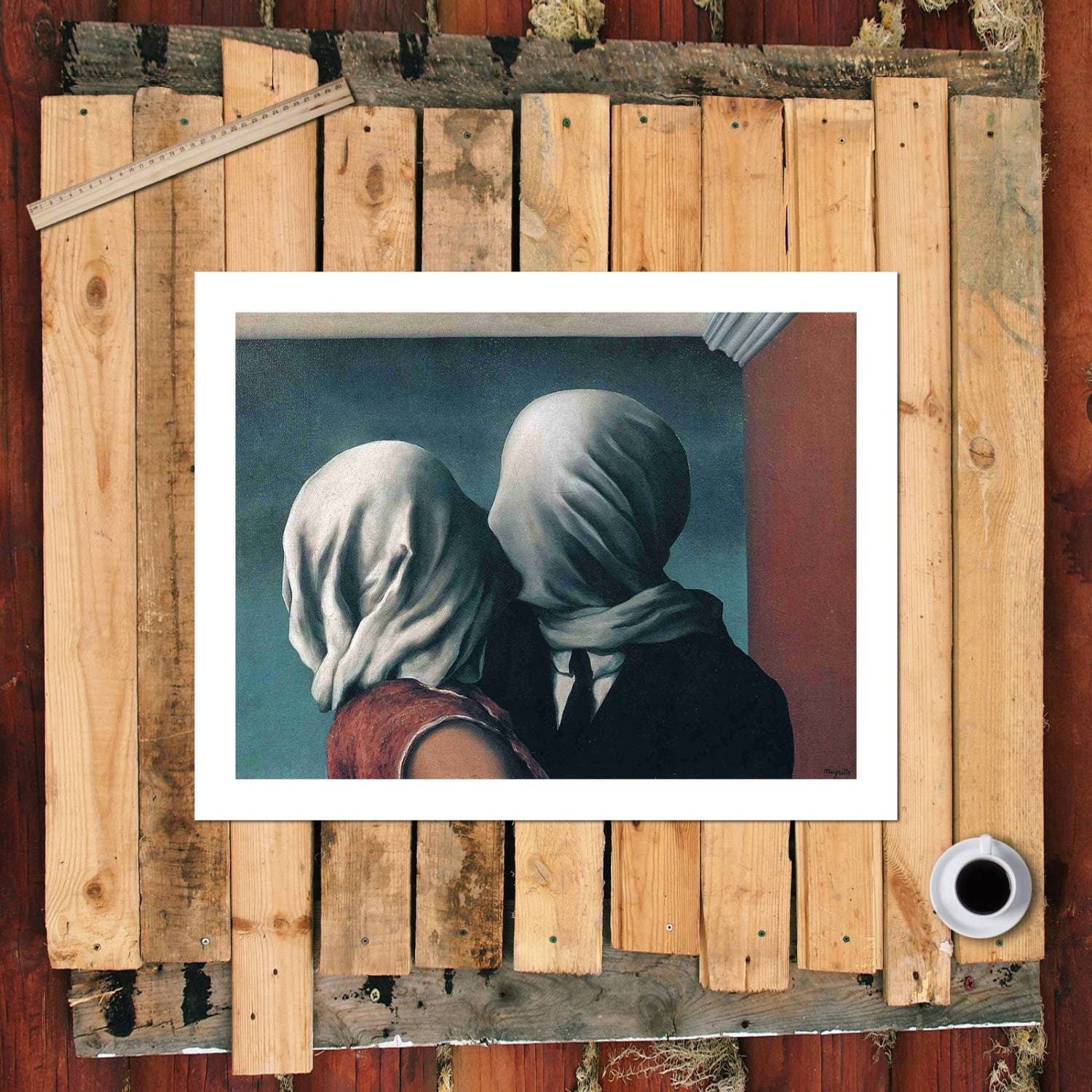 36x24 Inches Rene Magritte "the Lovers" New HD Print on Canvas Ready to Hang Large Size Home ...