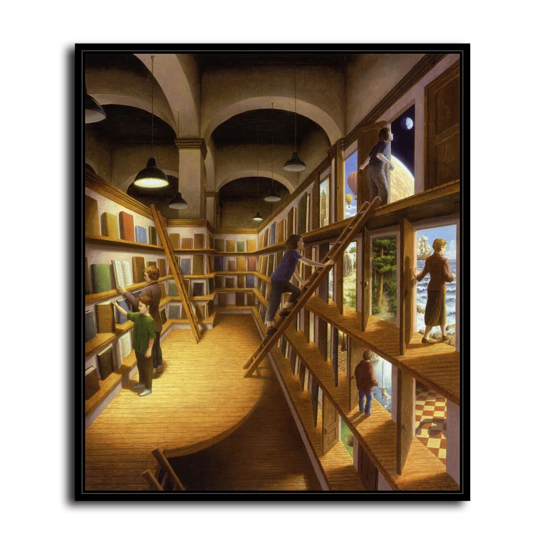 Rob Gonsalves 'written Worlds' Waterproof Vinyl Fabric Canvas HD Print ...