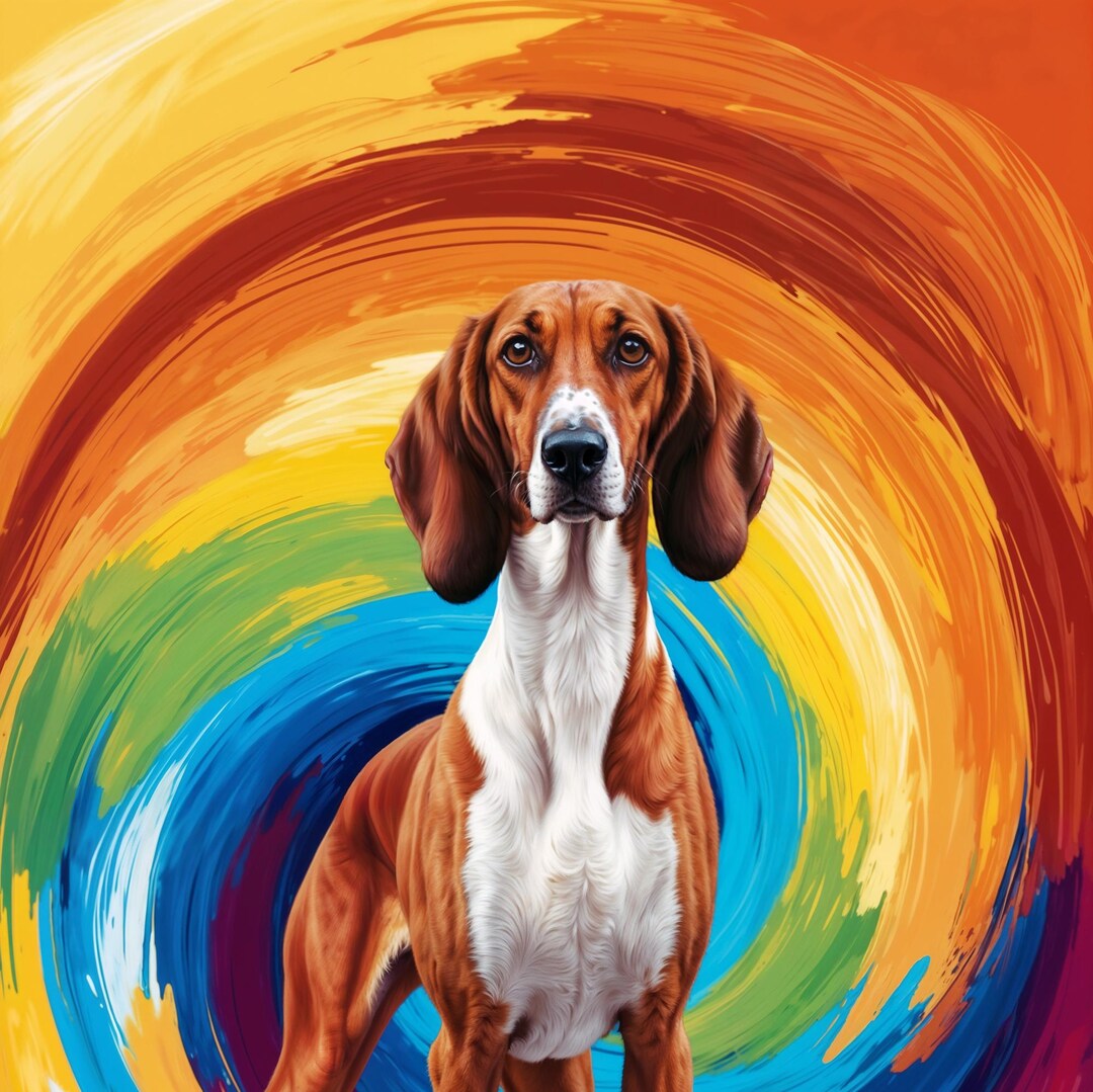 36x24 Inches Dog Breeds Inspired Art Print . American Foxhound New HD ...