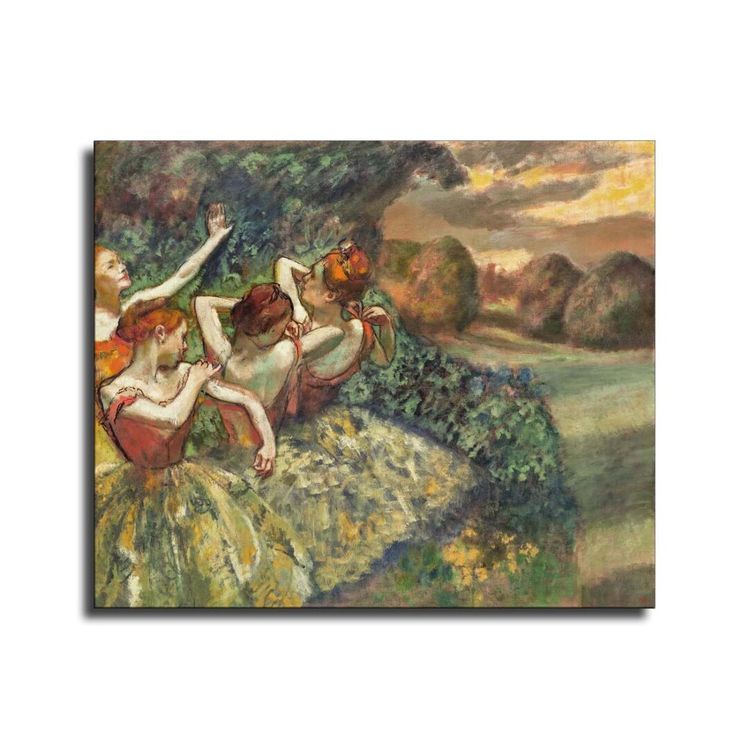 Edgar Degas 'four Dancers' Waterproof Vinyl Fabric Canvas HD Print ...