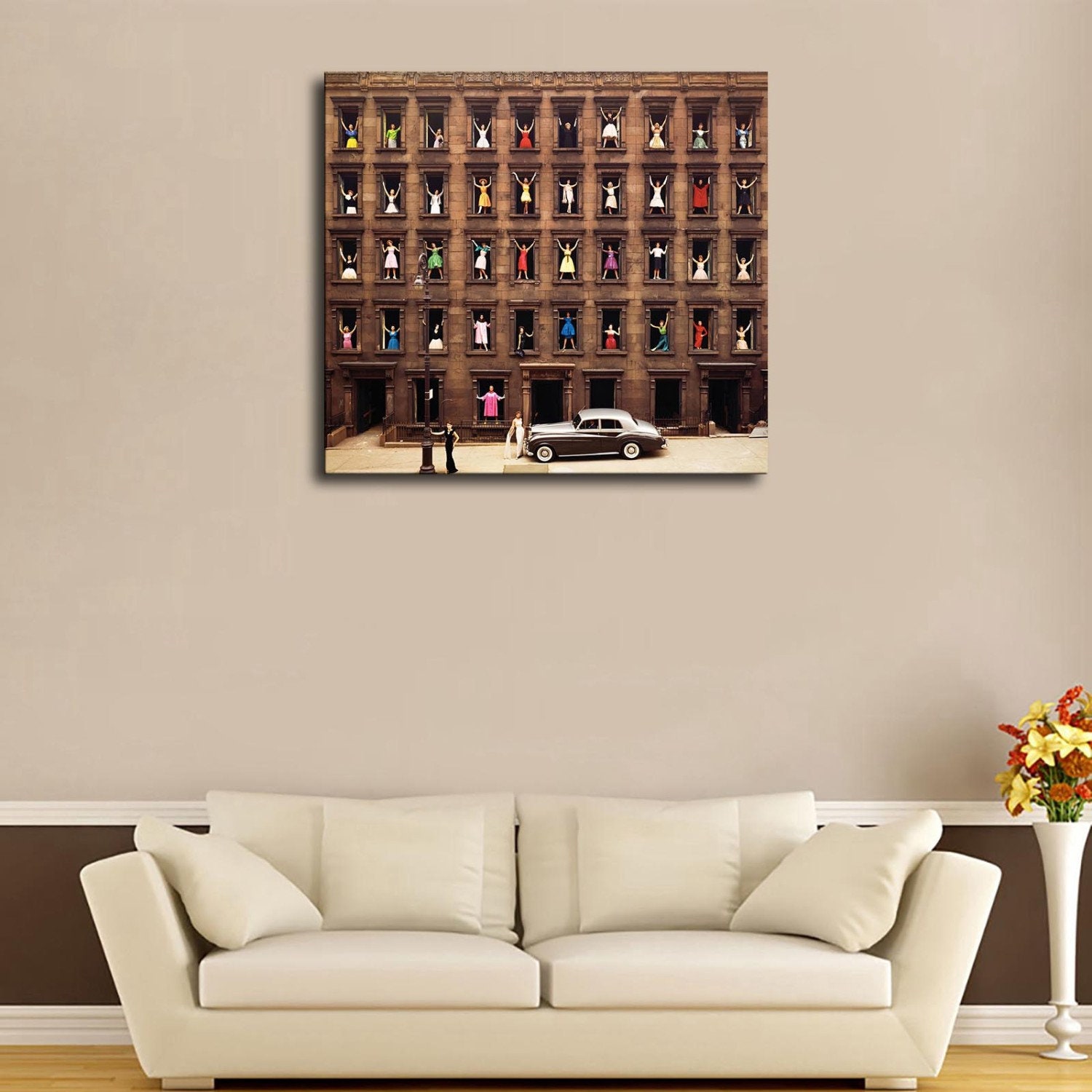 28x24 Inches Ormond Gigli "girls in the Windows" New HD Print on Canvas Ready to Hang Large Size ...