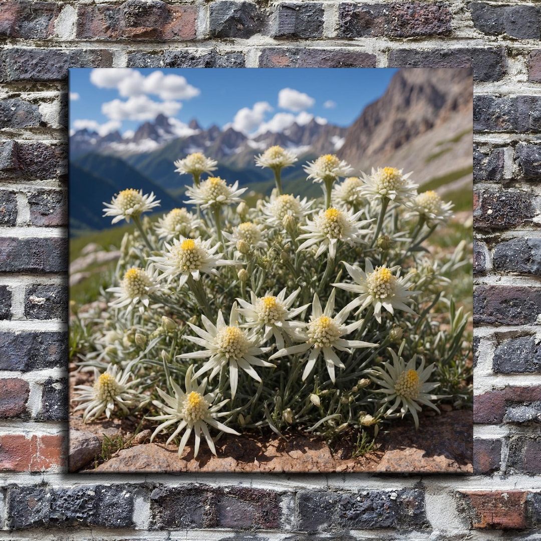 24x24 Inches Pretty Edelweiss Blooms. Edelweiss Flower Painting. New HD ...
