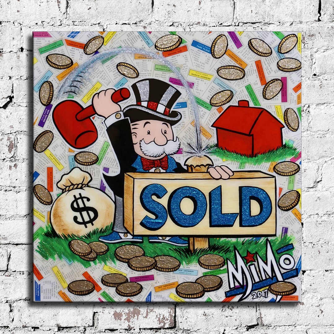 24x24 Inches Alec Monopoly "mimo - Sold" New HD Print. Canvas Ready to ...