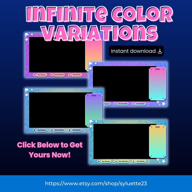 Magical Stream Overlay | Cute & Aesthetic Twitch Overlay | Fully ...