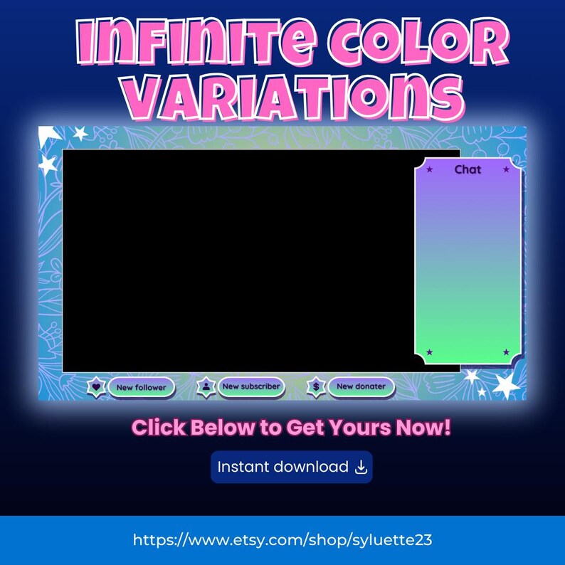 Magical Twitch Stream Overlay | Pastel Gradient Canva Template - Etsy
