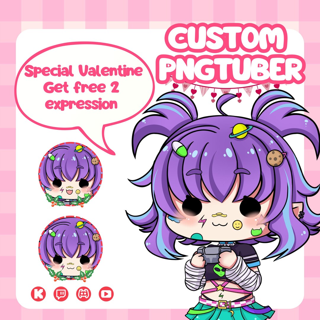 CUSTOM CHIBI PNGTUBER, Pngtuber Model, Pngtuber Character, Pngtuber ...