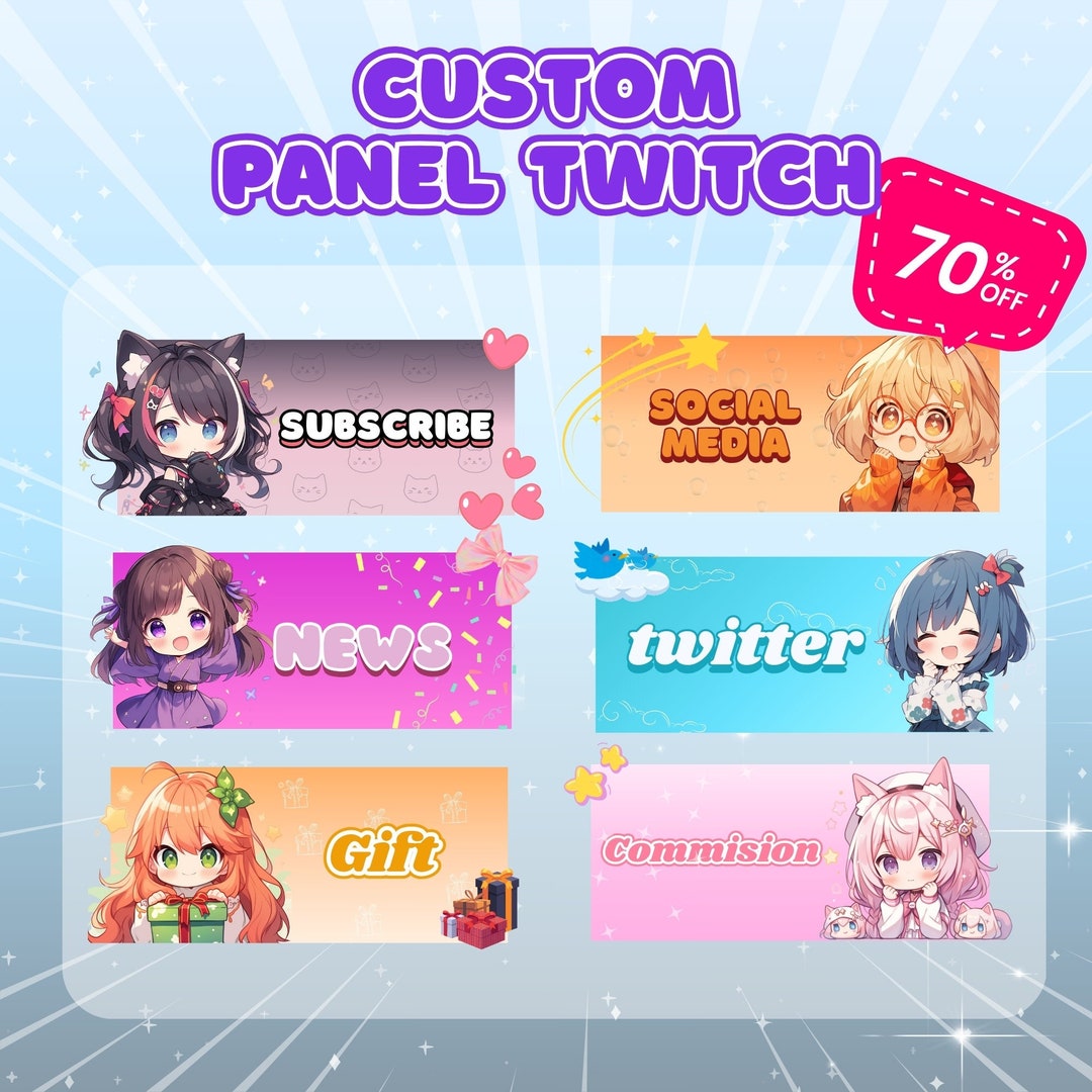 Custom Twitch Panels or Panel Twitch Vtuber Panel Pet Panel Anime Panel ...