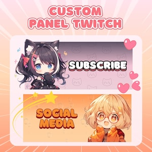 Custom Twitch Panels or Panel Twitch Vtuber Panel Pet Panel Anime Panel ...