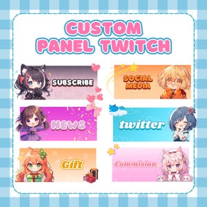 Custom Twitch Panels or Panel Twitch Vtuber Panel Pet Panel Anime Panel ...