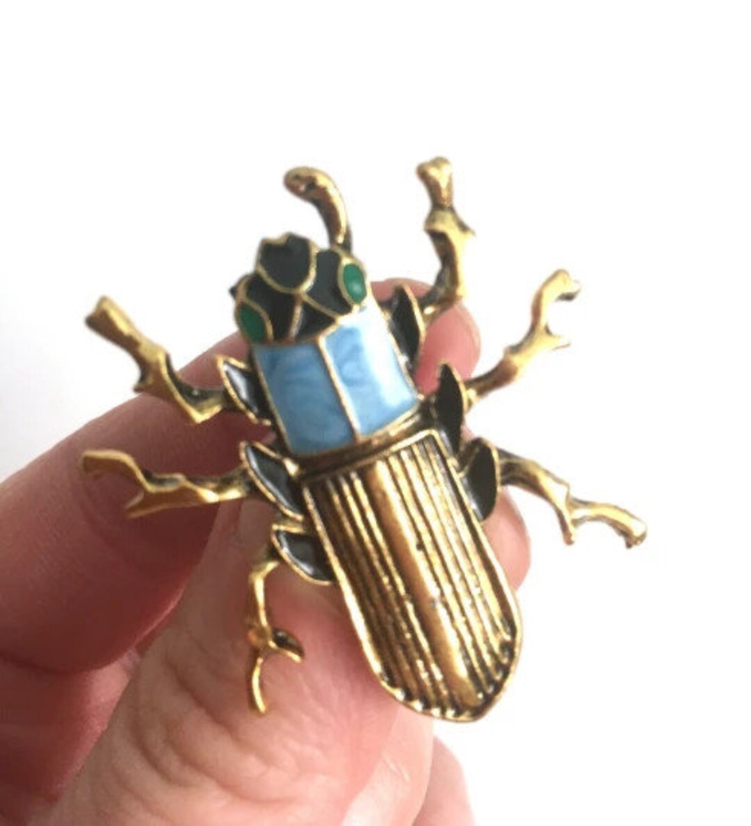 Wonderful Bug Brooch Green Bug Brooch Enamel Bug Brooch Golden Tone ...