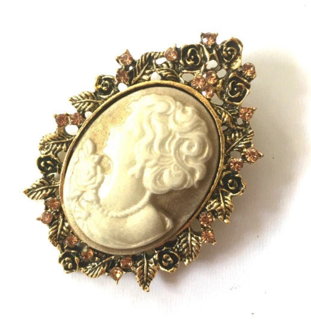 Antique Style Cameo Brooch Black Cameo Brooch Retro Brooch Wedding ...